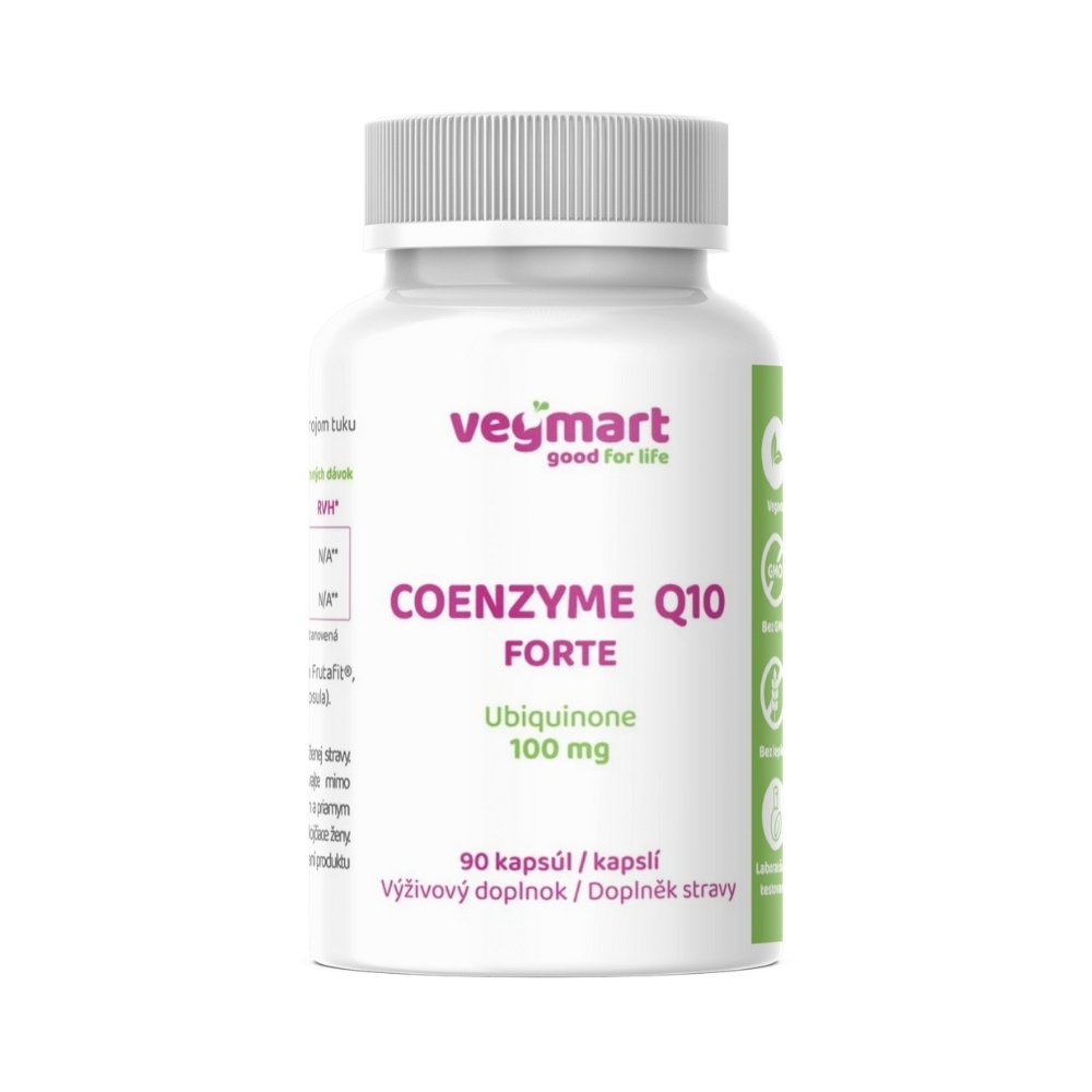 Vegmart Koenzým Q10 Forte (ubiquinón) 100 mg, 90 kapsúl | Vegmart.sk
